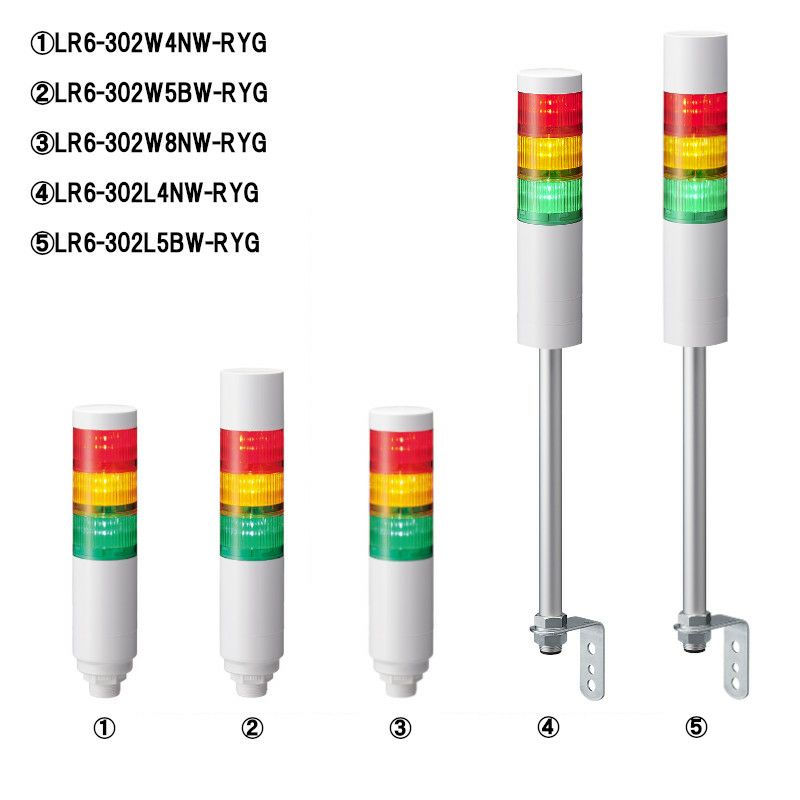 LR6-02(M12仕様)：(Φ60)(DC24V)(3段)積層信号灯 | PATLITE SHOP